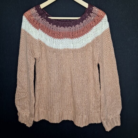 lola | Sweaters | Lola Soft Thick Knit Crewneck Sweater Size Ml Boho ...